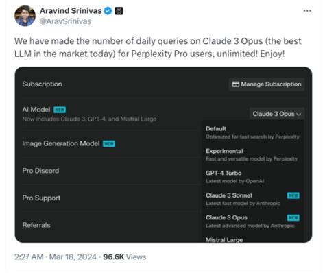 Perplexity Grant Unlimited Queries Of Claude 3 Opus For Pro Users Digialps Ltd
