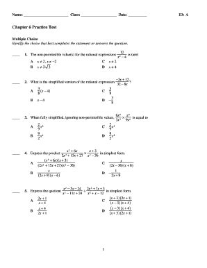 Fillable Online Name Class Date Chapter 6 Practice Test Multiple Choice Identify The Choice