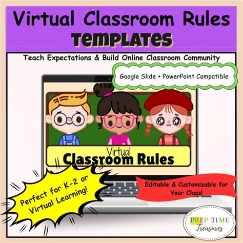 Editable Virtual Classroom Rules Editable Templates For Online Teaching