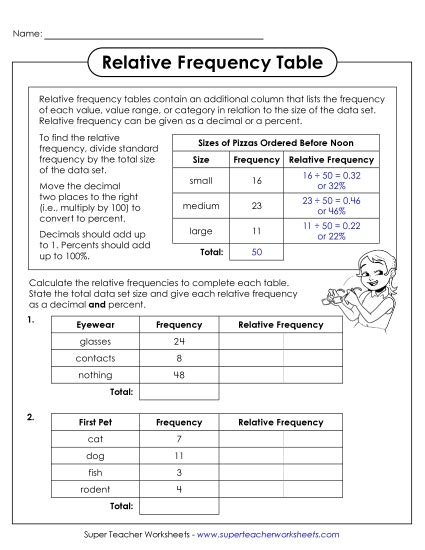 How To Make Relative Frequency Tables Printable PDF Worksheet