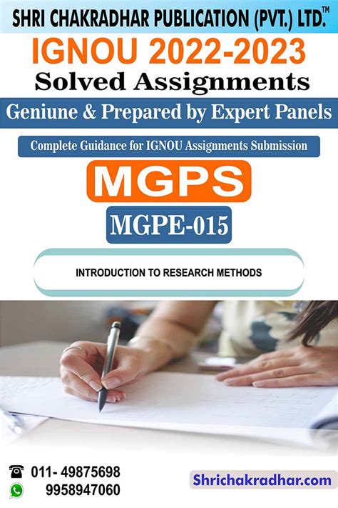 Ignou Mgpe 15 Solved Assignment 2022 23 Shri Chakradhar Publication