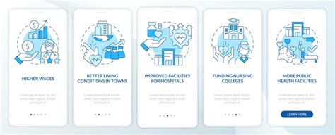 Premium Vector Improving Healthcare Access Blue Onboarding Mobile App Screen