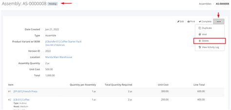 Print Duplicate Void Or Delete An Assembly Zayls