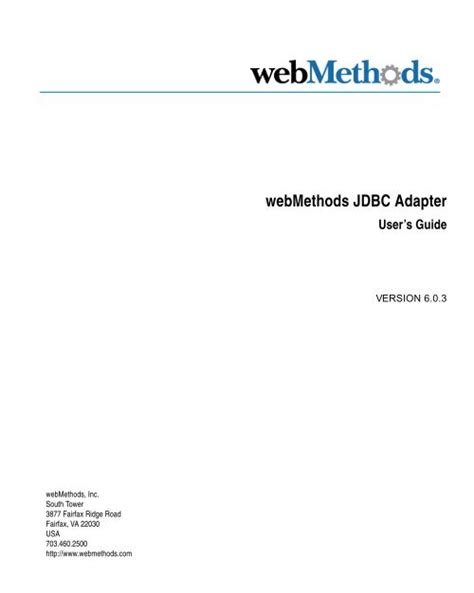 Webmethods Jdbc Adapter User Guide Software Ag Documentation Webmethods Jdbc Adapter User Guide Software Ag Documentation
