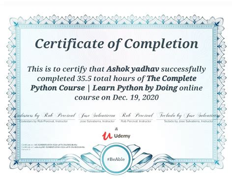 singala ashok on linkedin achieved certification in python through udemy