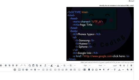Identify The Six Mistakes In The Below HTML Chegg