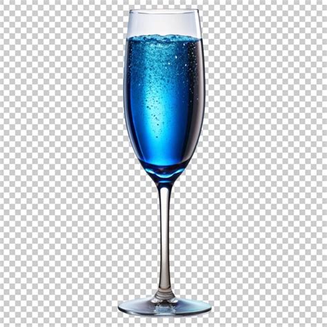 Blue Champagne Glass Premium Ai Generated Psd