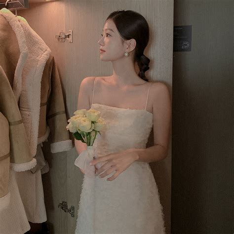 달리호텔 주문폭주 하이델 나시 A라인 롱 깃털 원피스브라이덜샤워셀프웨딩웨딩피로연