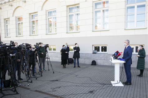 Gitano Nausėdos Spaudos Konferencija Apie Susitikimą Su Sauliumi Skverneliu Ir Kitas Aktualijas