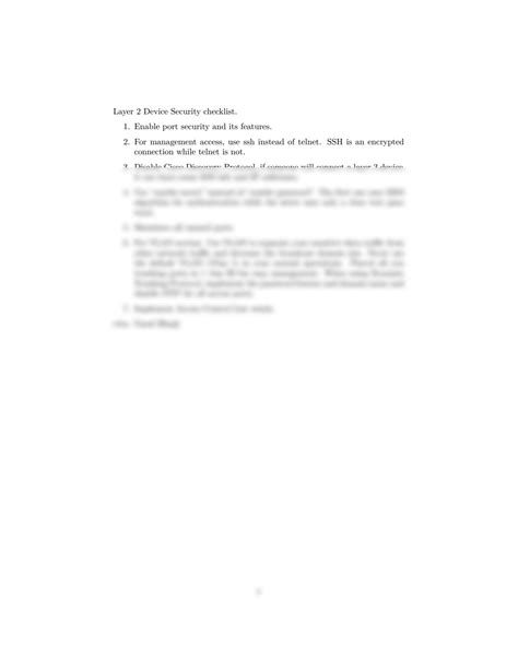 SOLUTION Layer Switch Security Checklist Studypool