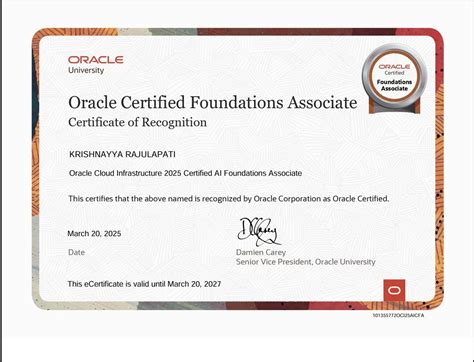 Oraclecertified Ai Machinelearning Cloudcomputing Oci Oraclecloud Certification
