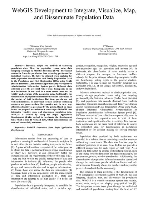 Pdf Webgis Development To Integrate Visualize Map And Disseminate Population Data
