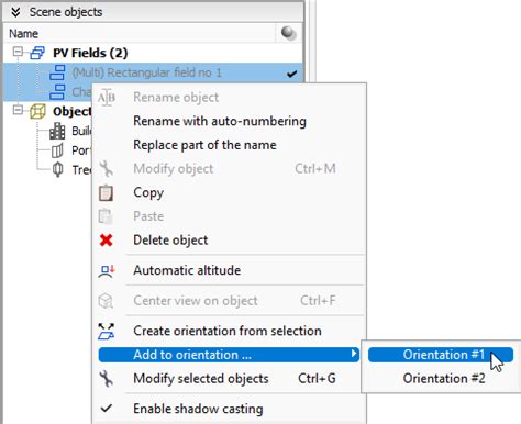 Project Design Shadings Near Shadings Orientations Manual Definition