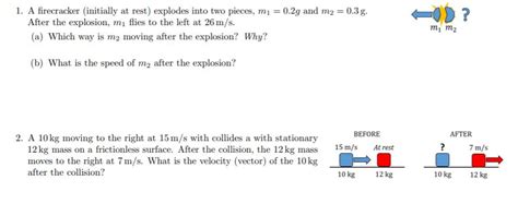 solved od 1 a firecracker initially at rest explodes
