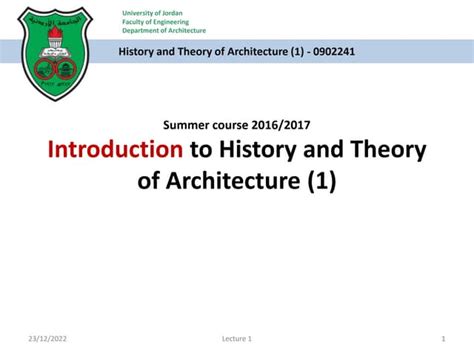 History Of Architecture 1 Lecture 1ppt