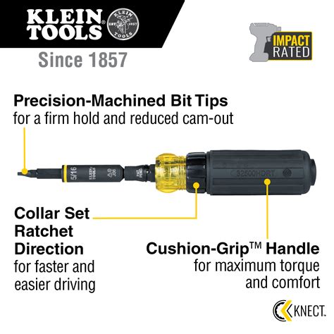 Knect™ 11 In 1 Ratcheting Impact Rated Screwdriver Nut Driver