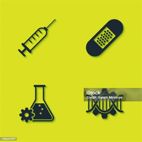 주사기 유전 공학 생명 공학 및 붕대 석고 아이콘을 설정합니다 벡터 0명에 대한 스톡 벡터 아트 및 기타 이미지 0명 1위 Dna Istock