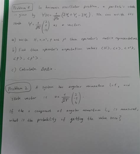 Solved Problem 1 In Harmonic Oscillator Problem A