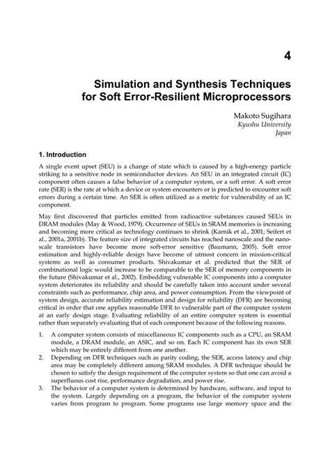 pdf simulation and synthesis techniques for soft error resilient