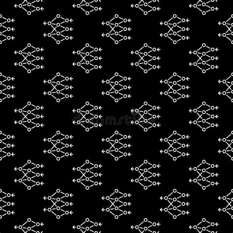 Artificial Neural Network Vector Dark Line Seamless Pattern Stock Illustration Illustration Of