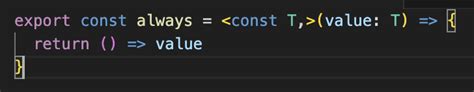 Typescripts Const Modifier On Type Parameteres Breaks Syntax