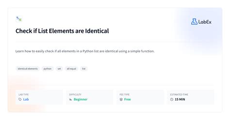 Checking For Identical Elements In Python Lists Labex