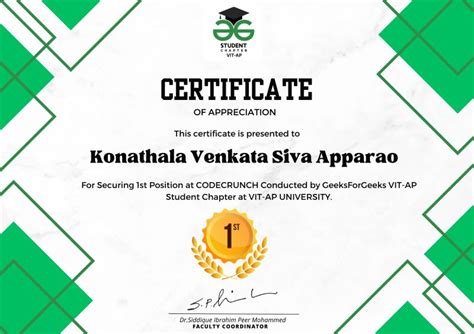 Venkat Konathala On Linkedin Winner Codecrunch Gfgvitap Codingcontest