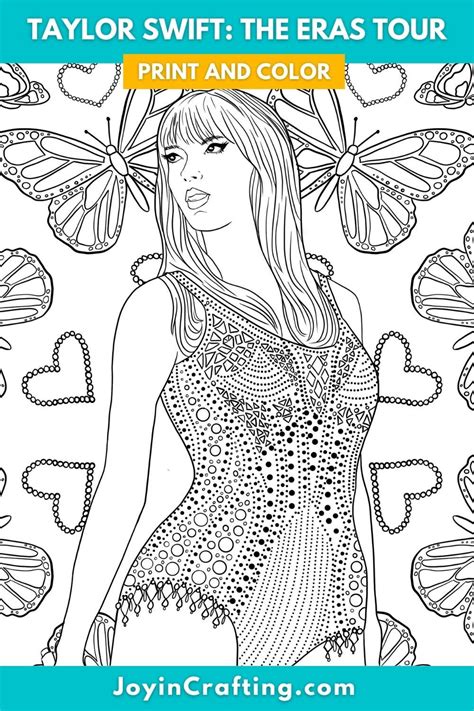 Taylor Swift Lover The Eras Tour Coloring Pages Printable Eras