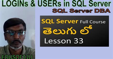 Create Login And Create User In Sql Server Dba Ms Sql Server Complete Course In Telugu Lesson 33