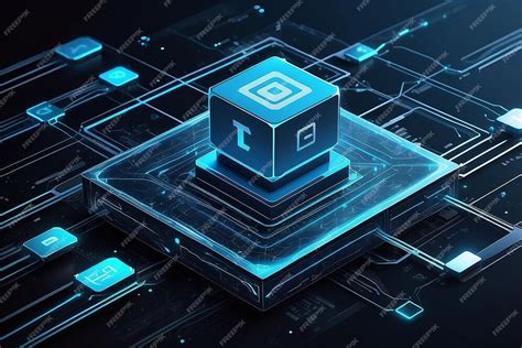 Premium Photo Futuristic Blockchain Technology Cryptography Transactions And Fintech