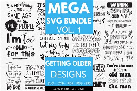Getting Older Quotes Cutting Files Svg Dfx Eps