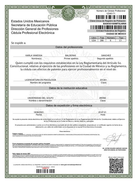 Cedula Profesional Karla Vanessa Pdf
