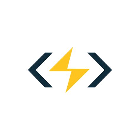 Thunder Code Icon Fast Coding Logotype Idea Program Development