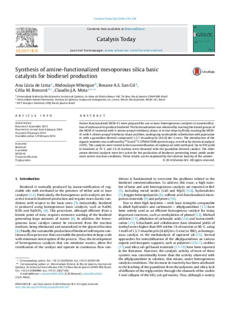 Pdf Synthesis Of Amine Functionalized Mesoporous Silica Basic