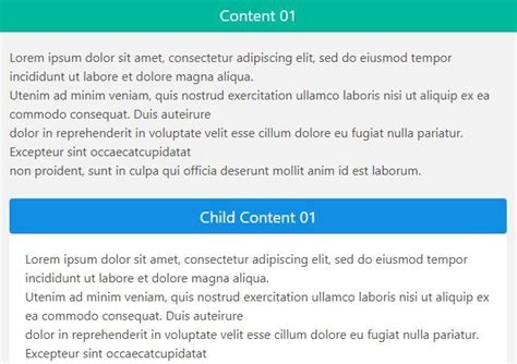 Crear acordeón anidado alternar IU de contenido con JavaScript