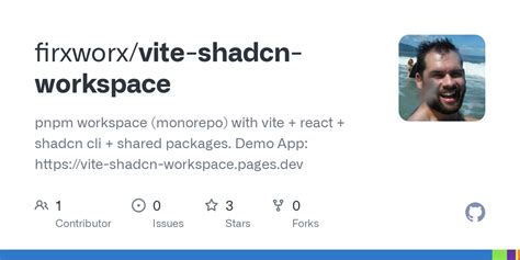 Github Firxworxvite Shadcn Workspace Pnpm Workspace Monorepo With