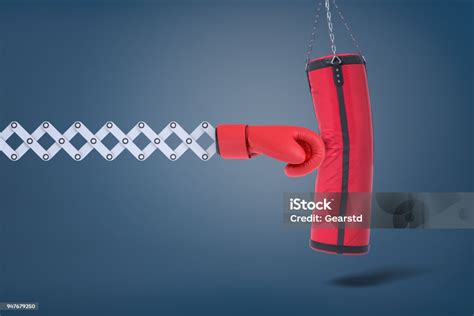 시저 장착에 빨간색 스포츠 장갑의 3d 렌더링 안타 어두운 파란색 배경에 복싱 가방 샌드백에 대한 스톡 사진 및 기타 이미지 샌드백 튀기 0명 Istock
