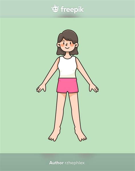 전신 부분 귀여운 만화 일러스트 레이션 프리미엄 벡터 만화 일러스트레이션 귀여운 만화 일러스트레이션