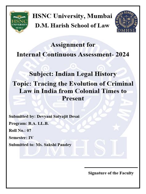devyani desai 07 b a ll b sem iv indian legal history pdf