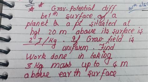 Grav Potential Diff Sol Thals Beth Surface Of A Planet A A Pt Situated A