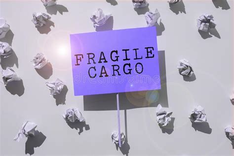 Text Sign Showing Fragile Cargo Business Approach Breakable Handle With Care Bubble Wrap Glass