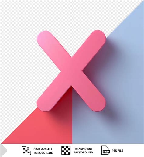 분홍색과 파란색 배경에 X 마크 모 Png 프리미엄 Psd 파일