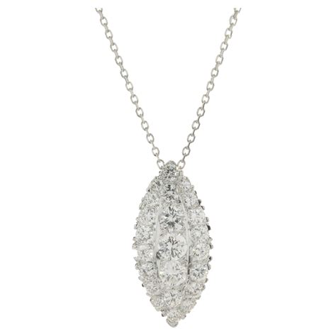 14 Karat White Gold Vintage Diamond Slide Pendant For Sale At 1stdibs