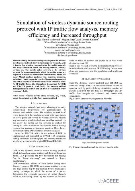 Pdf Simulation Of Wireless Dynamic Source Routing Protocol With Ip Traffic Flow Analysis