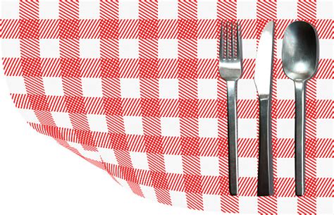 깅 엄 체크 무늬 식탁보 레스토랑에 칼 붙이 설정 하는 테이블 0명에 대한 스톡 사진 및 기타 이미지 0명 개체 그룹 고급 요리 Istock