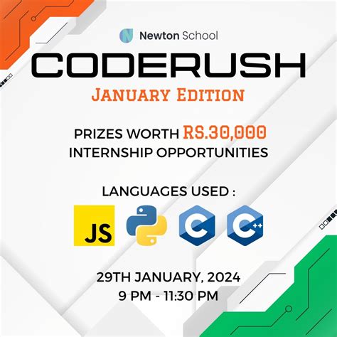 Cosmic Coders On Linkedin Cosmic Coders Newton School Rush And Register For Coderush January
