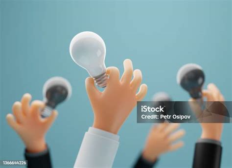 파란색 배경에 전구를 들고있는 사람들의 손 훌륭한 아이디어 경쟁 크리에이티브 아이디어 개념 3d 렌더링 3차원 형태에 대한 스톡 사진 및 기타 이미지 Istock
