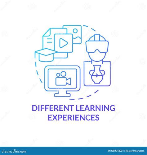 Experiential Learning Blue Gradient Concept Icon Cartoon Vector 242120111