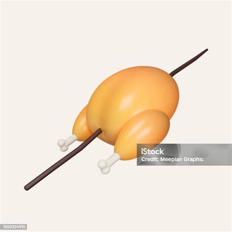 3d 구운 치킨 캠핑 하이킹 여름 캠프 여행 여행을 위한 요소 아이콘은 흰색 배경에 분리되어 있습니다 3d 렌더링 그림입니다 클리핑 패스 3차원 형태에 대한 스톡 사진 및