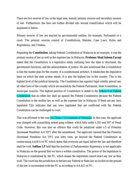 Primary And Secondary Sources Of Law Ulm1612 Legal Method Mmu Thinkswap